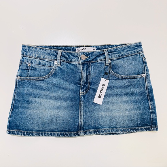 Garage | Shorts | Nwt Garage Blue Denim Jean Micro Mini Skirt Skort ...